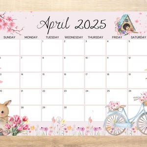 April 2025 Calendar, Notes, April Planner, Pdfs, Journaling, Instant ...