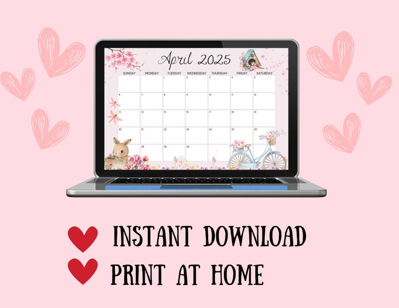 April 2025 Calendar, Notes, April Planner, Pdfs, Journaling, Instant ...