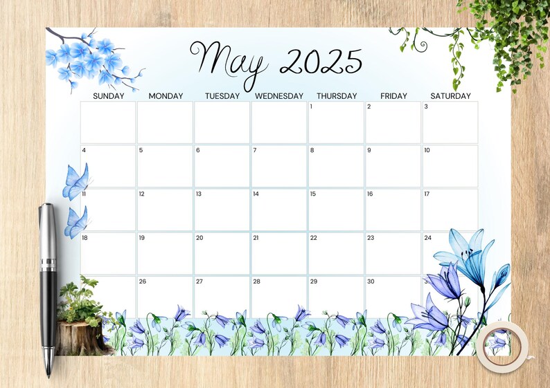 May 2025 Calendar, Notes, May Planner, Pdfs, Journaling, Instant ...