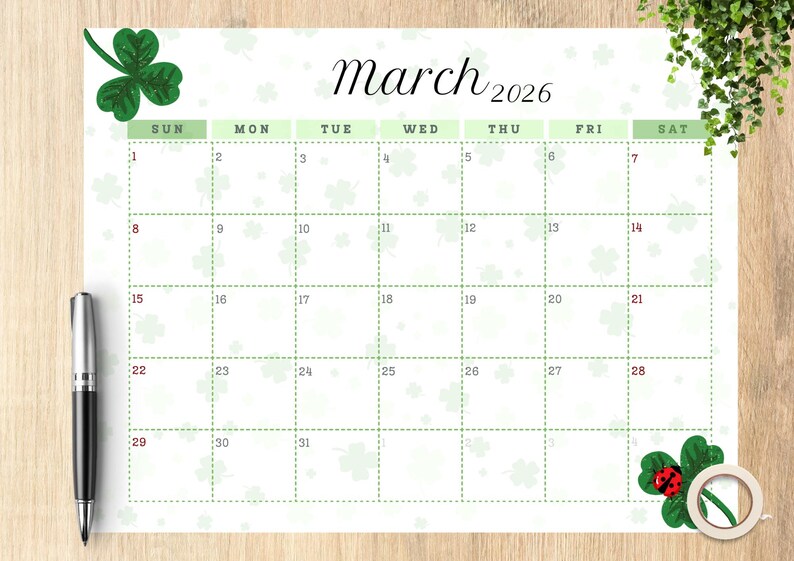 March 2026 Calendar, Notes, March Planner, Pdfs, Journaling, Instant ...
