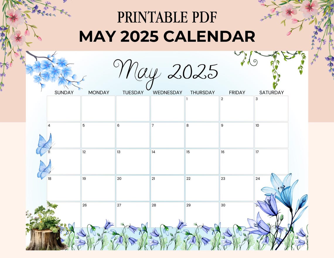 May 2025 Calendar, Notes, May Planner, Pdfs, Journaling, Instant ...