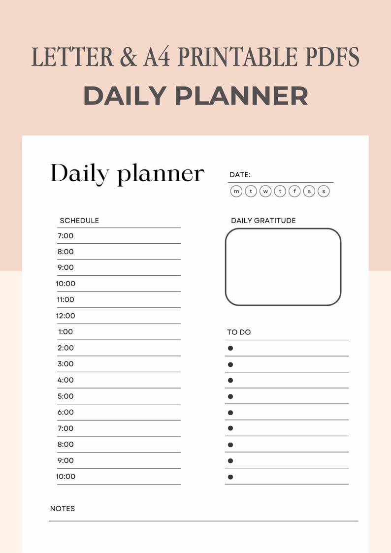 Aesthetic Daily Planner, Instant Download, Minimalistic, 2 Pdfs ...