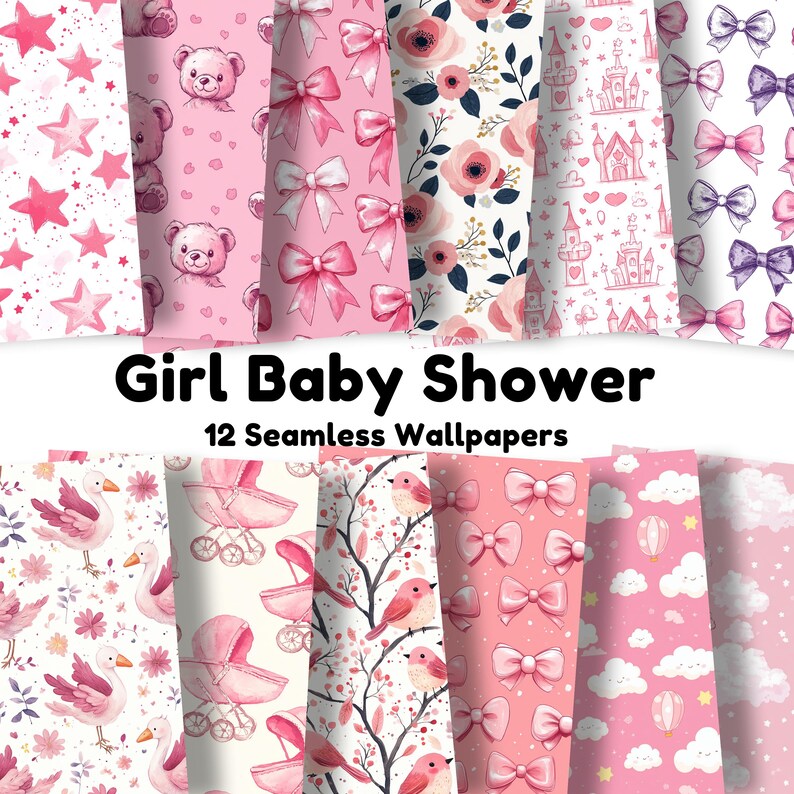 Baby Girl - 12 Seamless Digital Wallpapers for Creative Projects ...