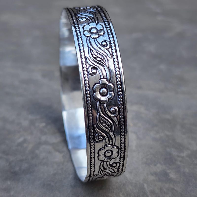 Wide Bangle Bracelet - Etsy