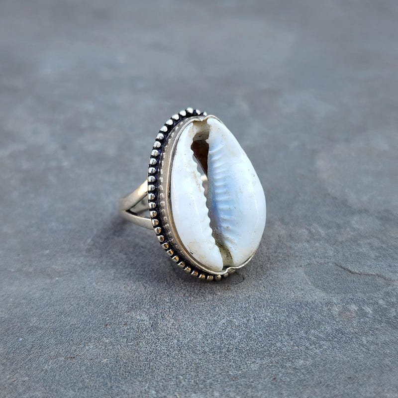 Silver Seashell Ring - Etsy
