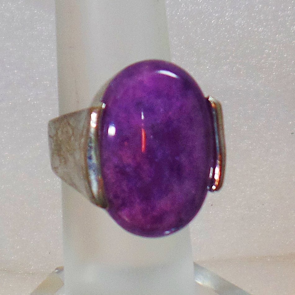 Purple Amethyst Ring. Sterling Silver Amethyst Ring. Modernist Ring ...