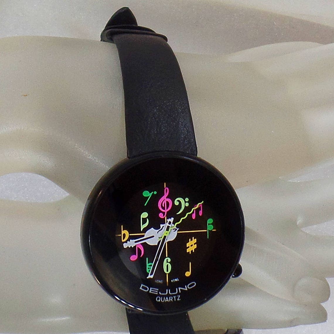 Ladies Watch. De Juno Musical Violin Watch. Black Leather | Etsy