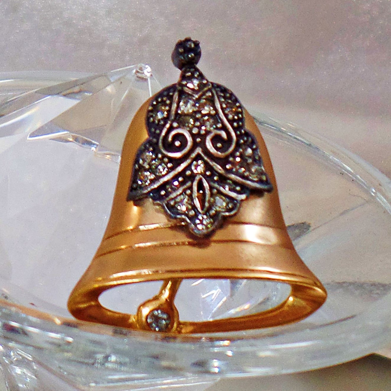 Christmas Brooch. Christmas Pin. Christmas Bell Brooch. Marcasite ...