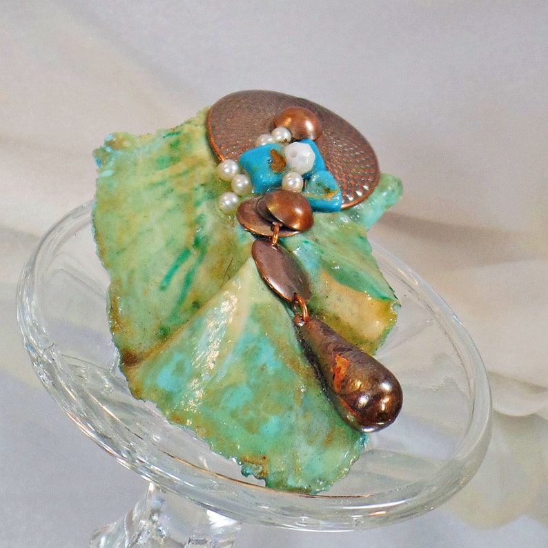 Large Brooch. Handmade Brooch. Abstract Brooch. Turquoise Brooch ...