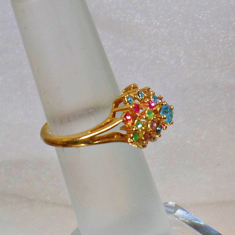 Vintage Ring. Gemstone Ring. Pastel Ring. 18k GE Ring. - Etsy