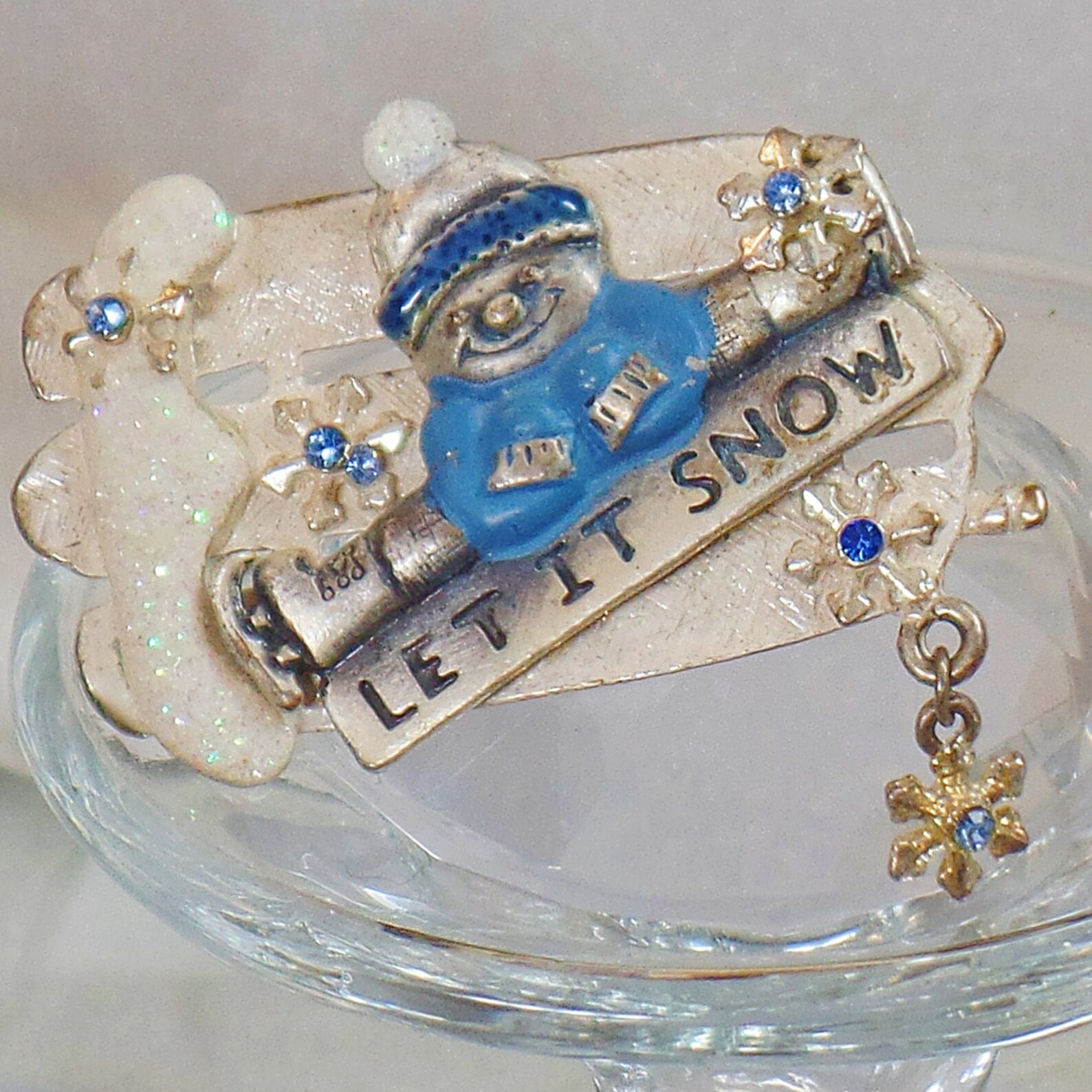 Christmas Brooch. Christmas Pin. Snowman Brooch. KC Snowflake Pin ...