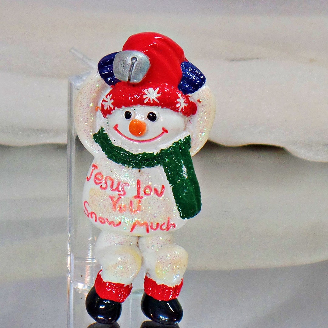 Snowman Brooch. Christmas Brooch. Vintage Brooch. Jesus. Large Snowman ...