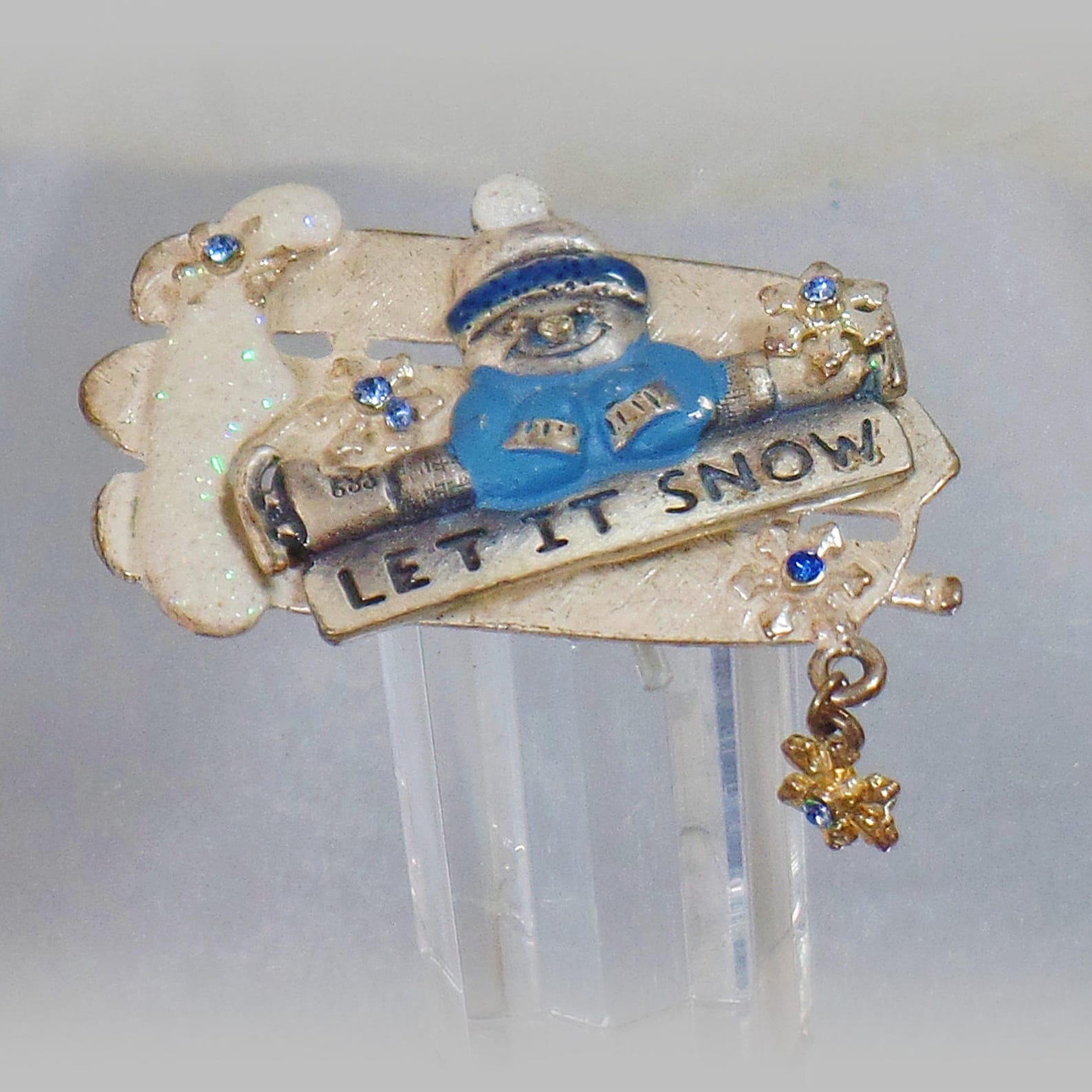Christmas Brooch. Christmas Pin. Snowman Brooch. KC Snowflake Pin ...