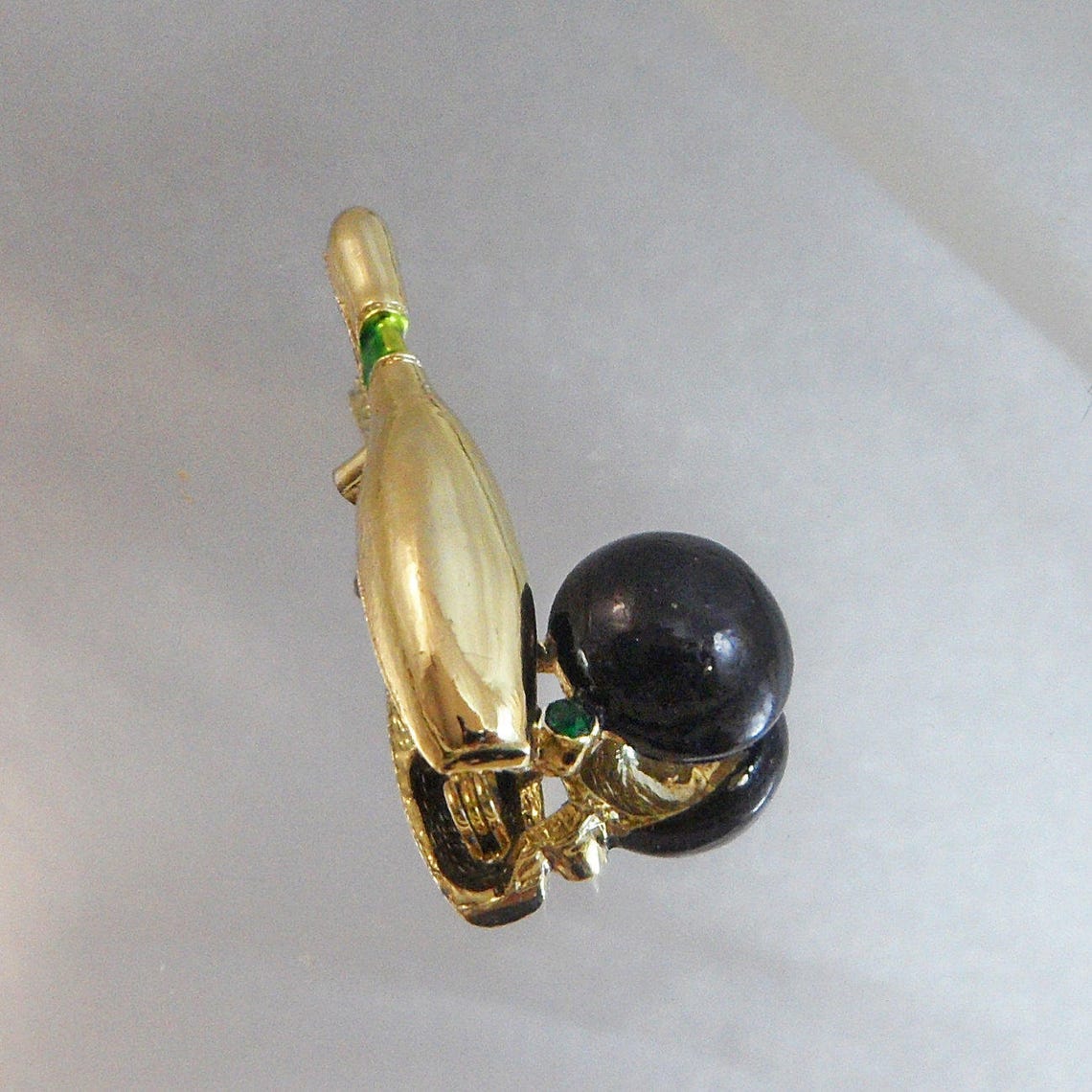 Bowling Brooch. Bowling Ball. Bowling Pin. Rhinestone. Gerry's Waalaa ...