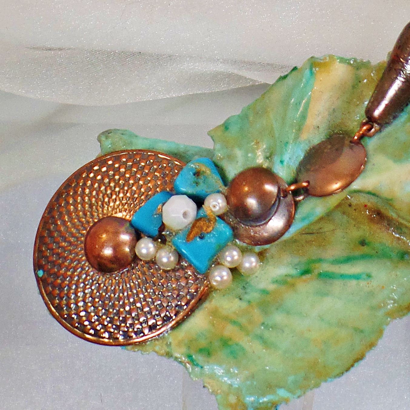 Large Brooch. Handmade Brooch. Abstract Brooch. Turquoise | Etsy