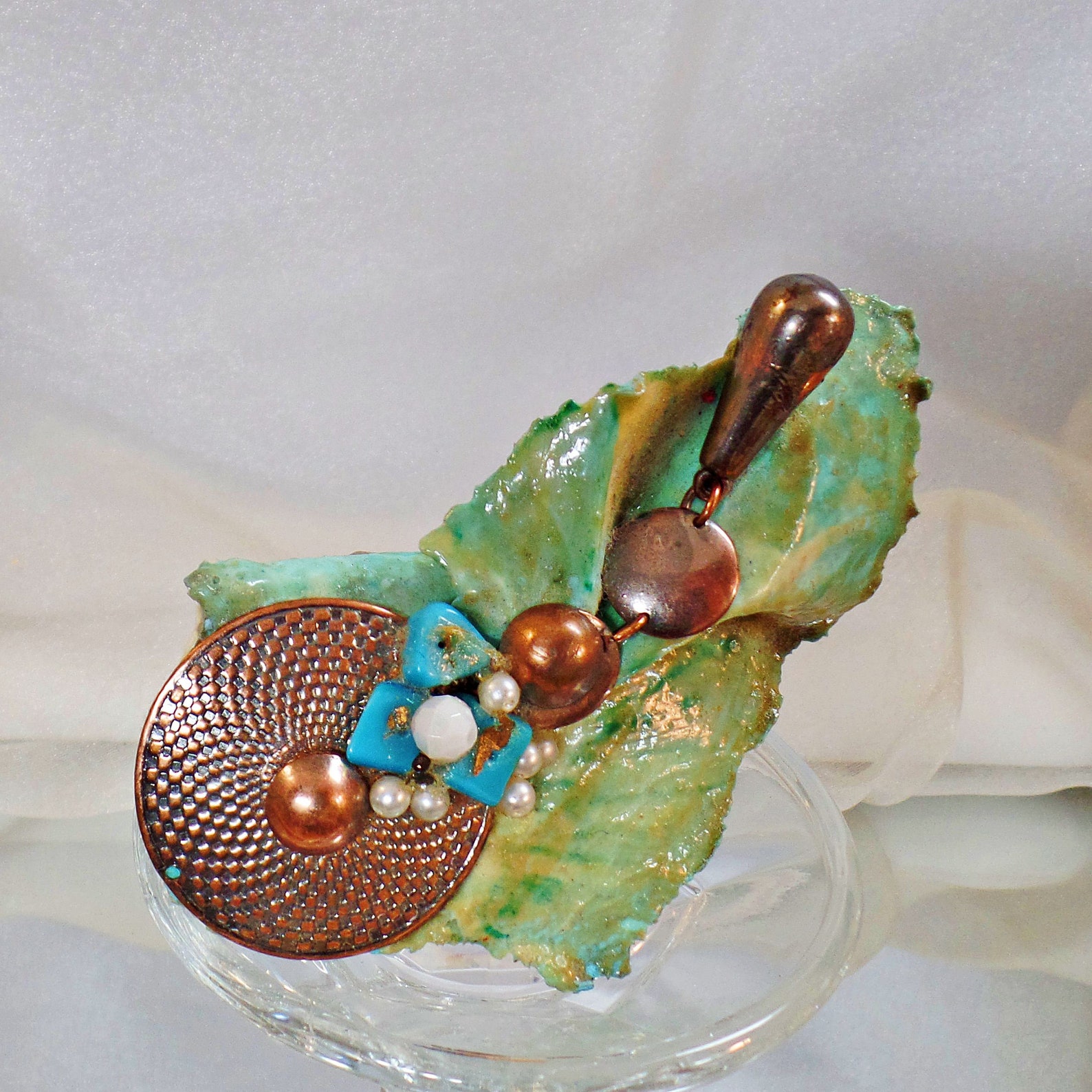 Large Brooch. Handmade Brooch. Abstract Brooch. Turquoise | Etsy