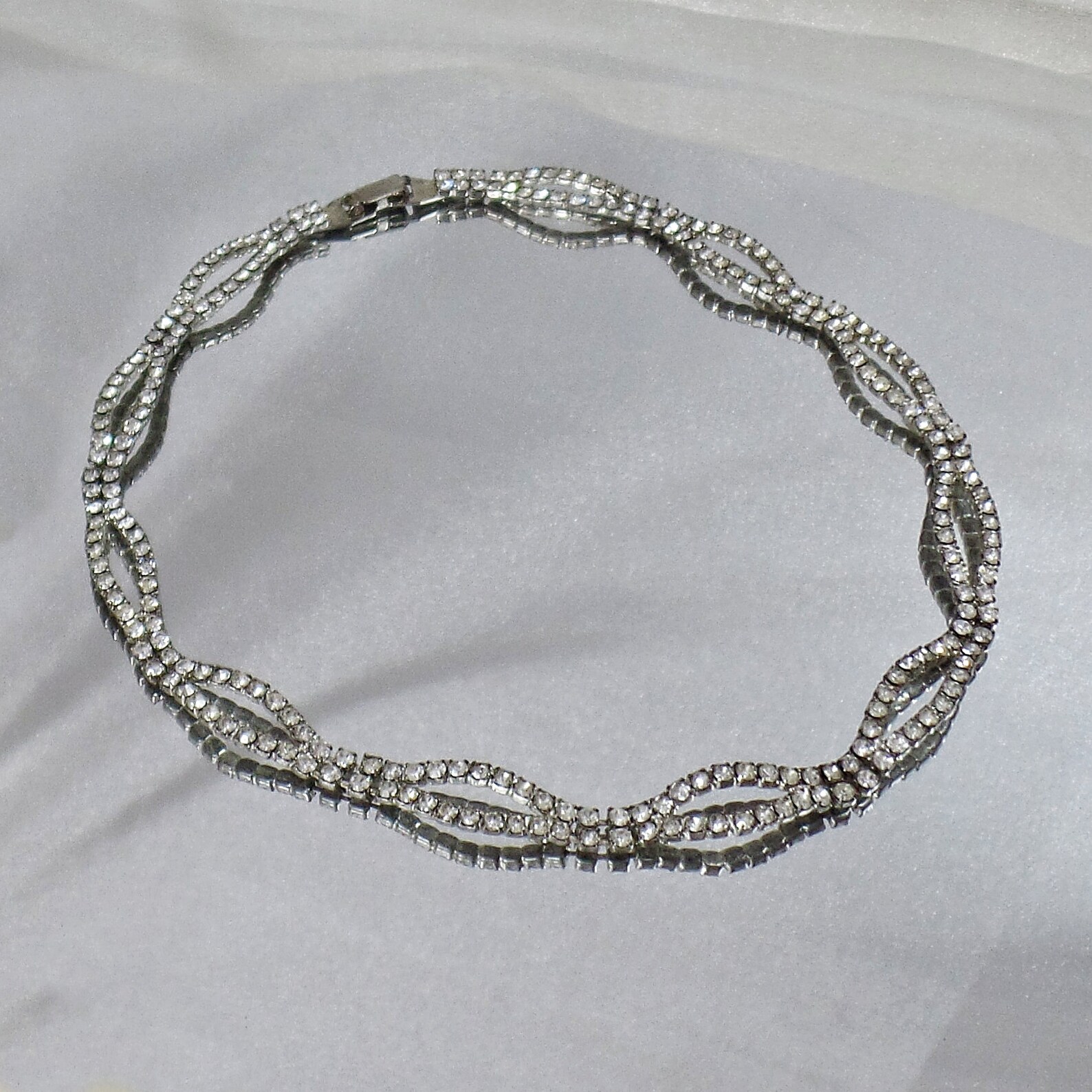 Rhinestone Necklace. Vintage Necklace. Clear Rhinestones - Etsy