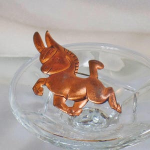 Copper Donkey Brooch. Political Democrat Copper Donkey Pin. Copper ...