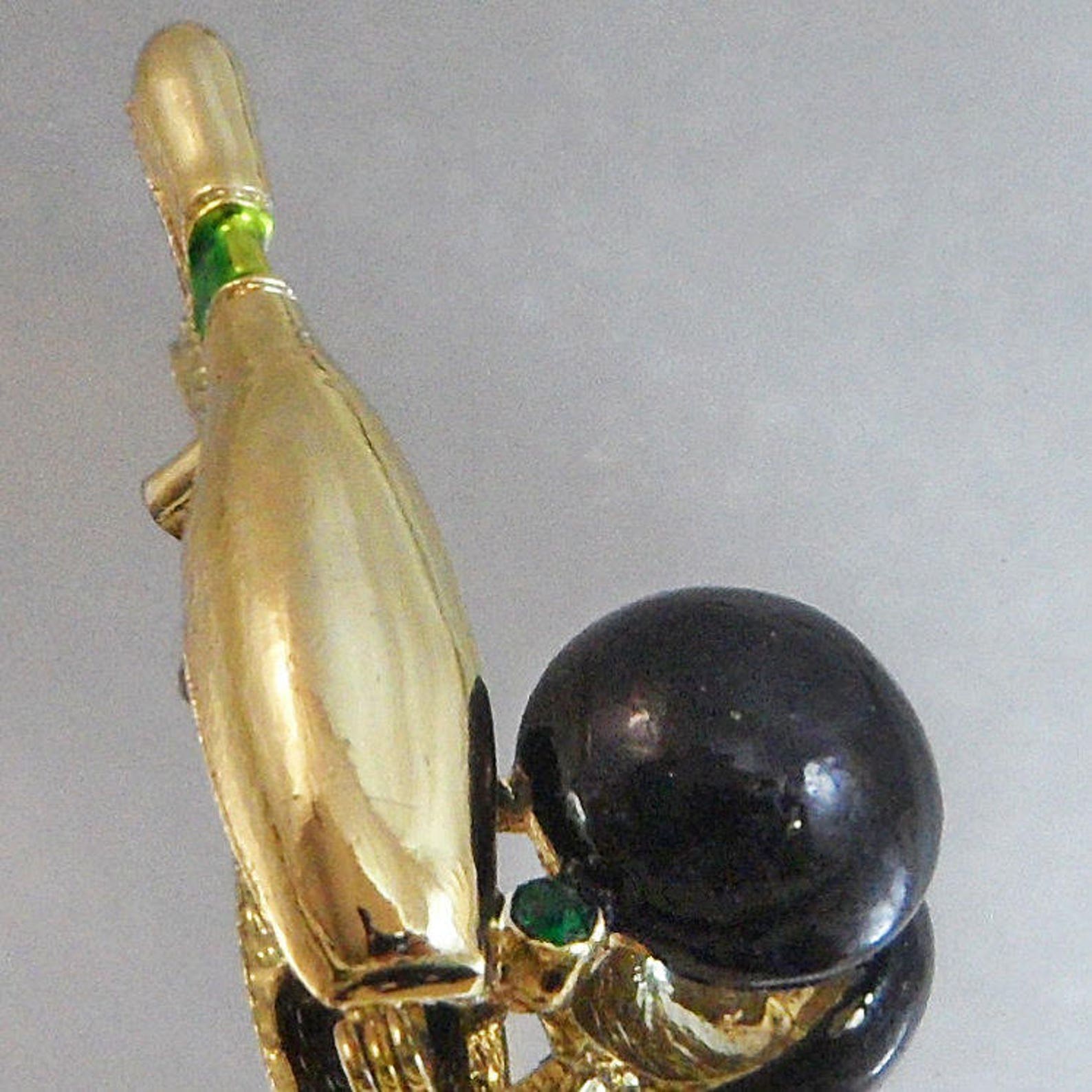 Bowling Brooch. Bowling Ball. Bowling Pin. Rhinestone. Gerry's Waalaa ...