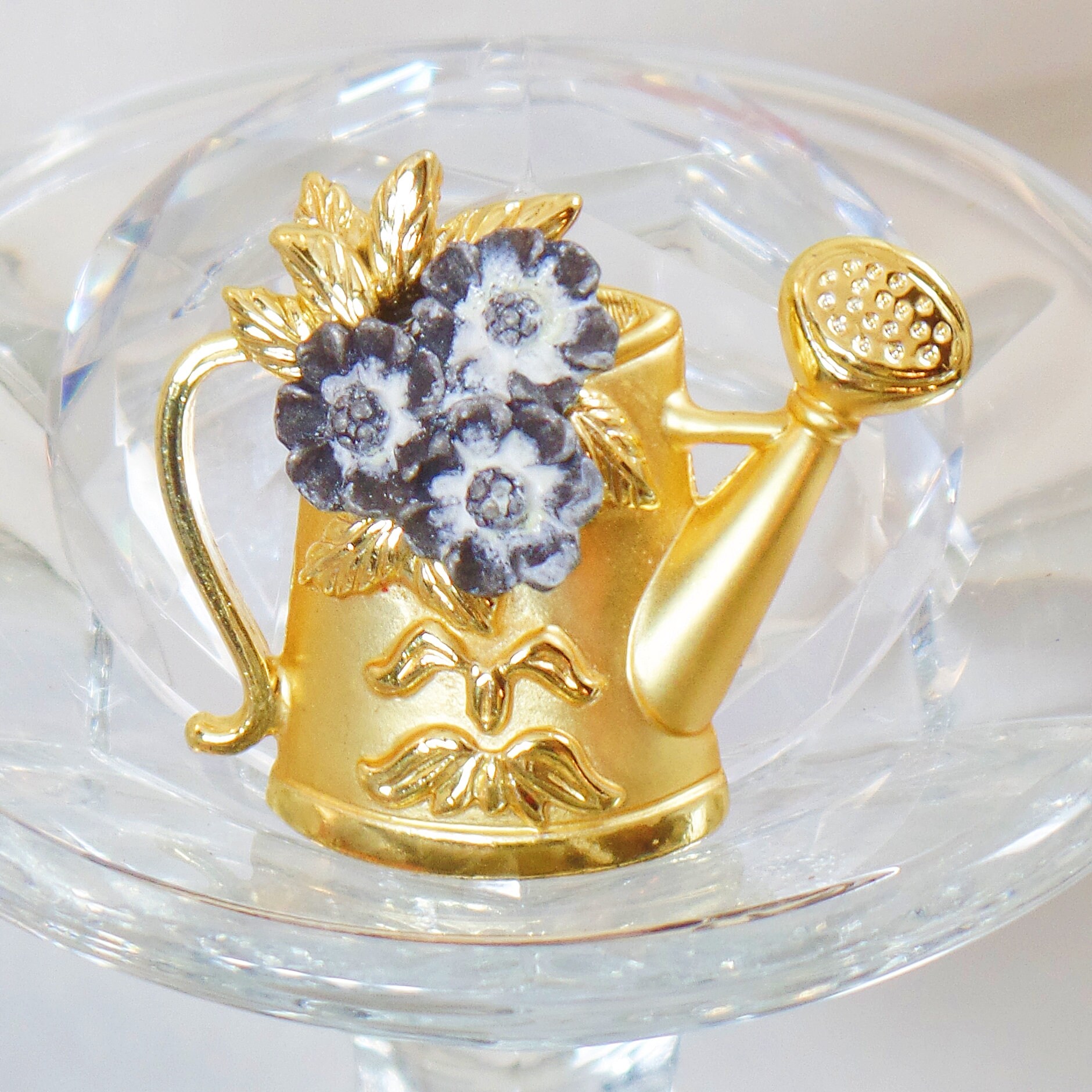 Flower Brooch. Vintage Brooch. Watering Can Brooch. Garden | Etsy