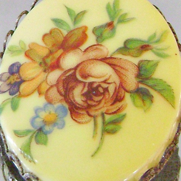 Flower Cameo Brooch - Etsy