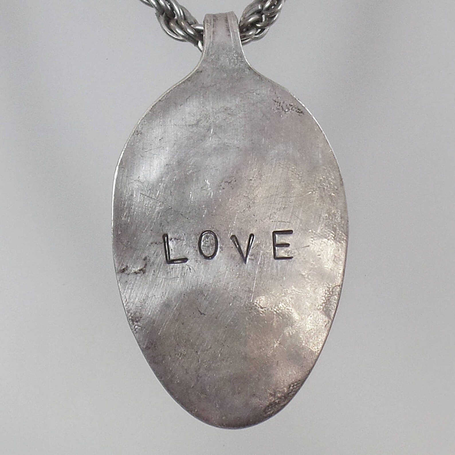 Love Spoon Necklace. Hammered Silver Plated Spoon Necklace. | Etsy