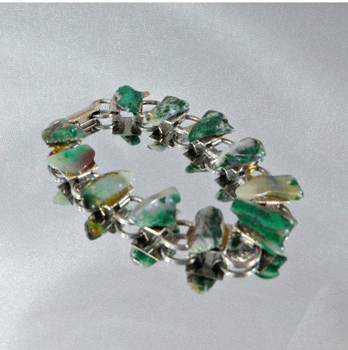 Bangle Bracelet. Agate Bracelet. Polished Green Agate. | Etsy