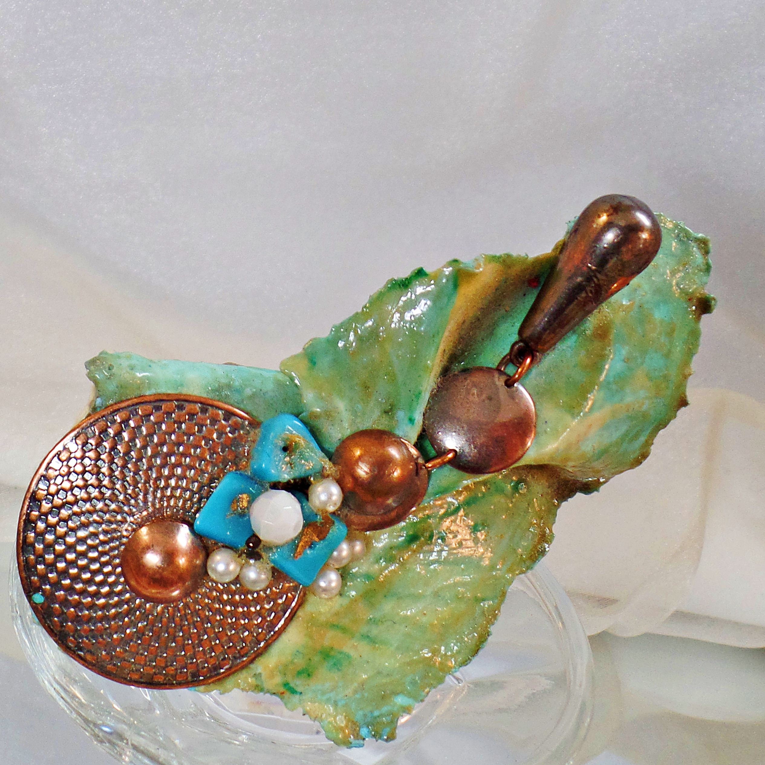 Large Brooch. Handmade Brooch. Abstract Brooch. Turquoise | Etsy