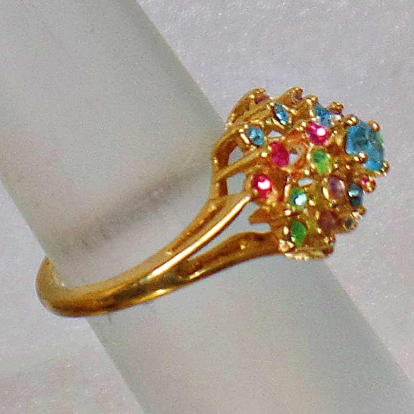 Vintage Ring. Gemstone Ring. Pastel Ring. 18k GE Ring. | Etsy