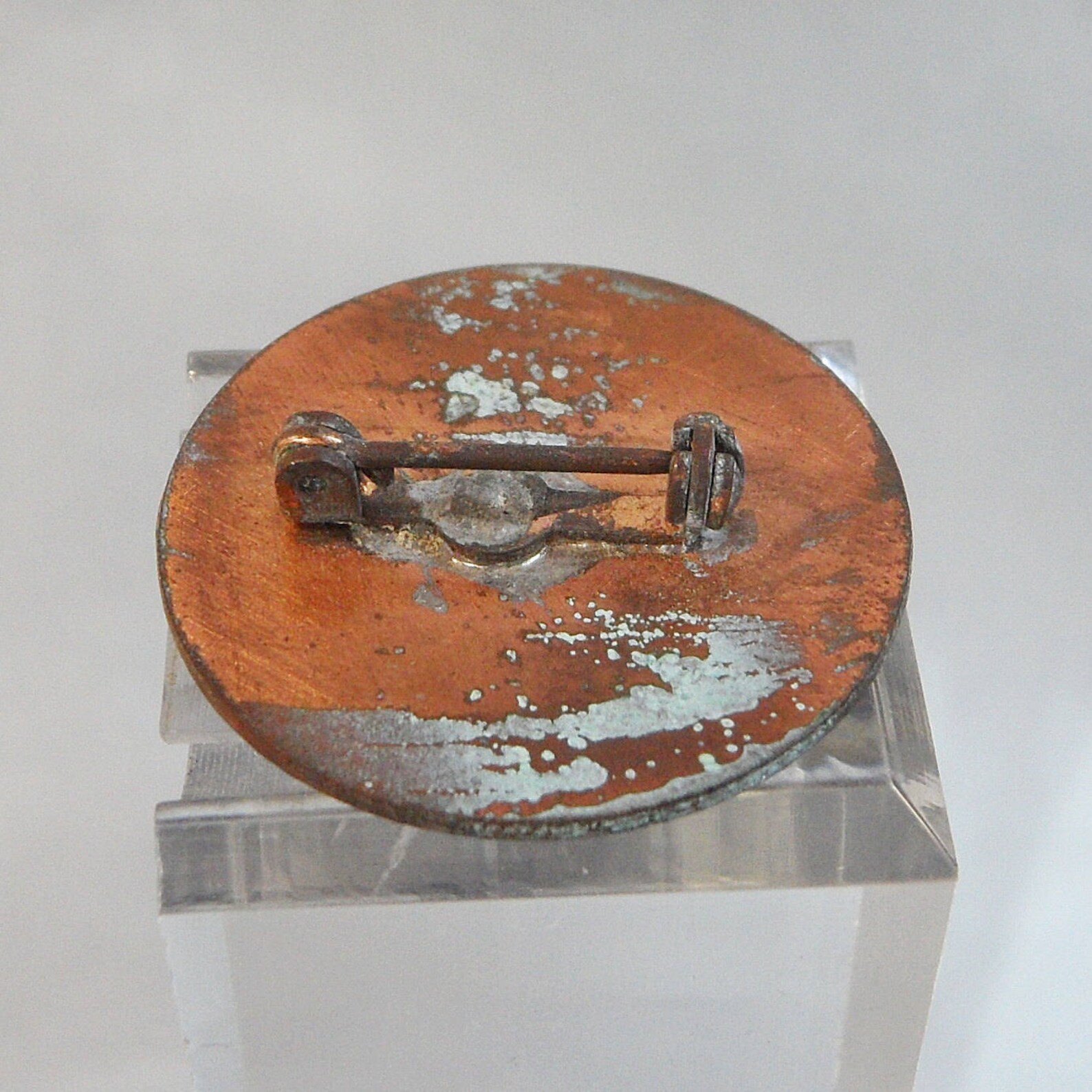 Blue Enamel Copper Brooch. Copper. Abstract Cobalt Blue Enamel. Waalaa ...