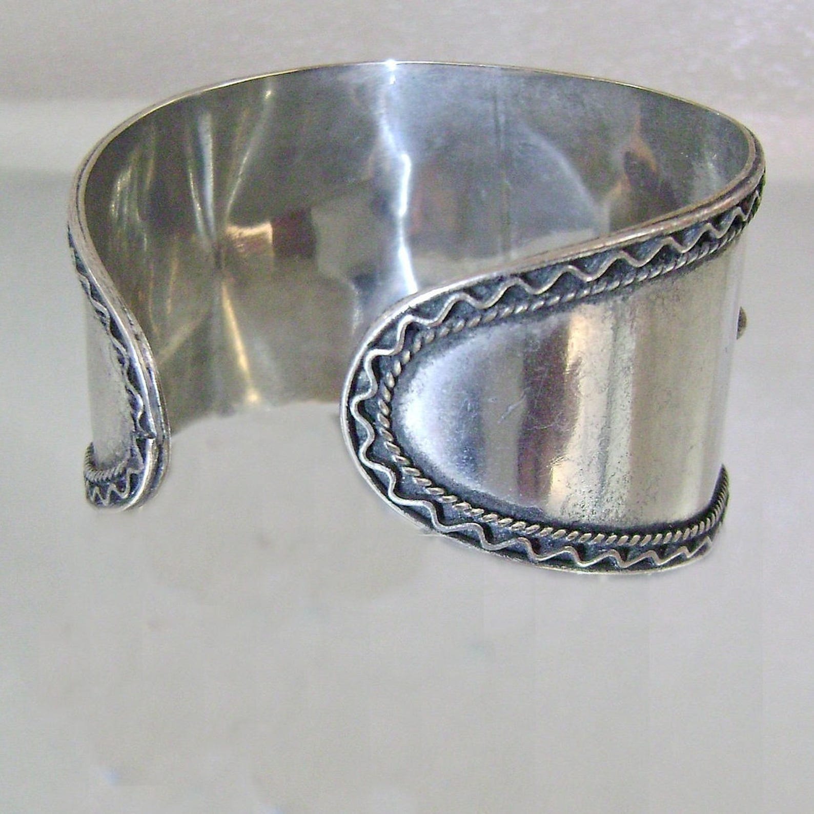 Silver Cuff. Silver Bracelet. Native American Bracelet. Brutalist Cuff ...