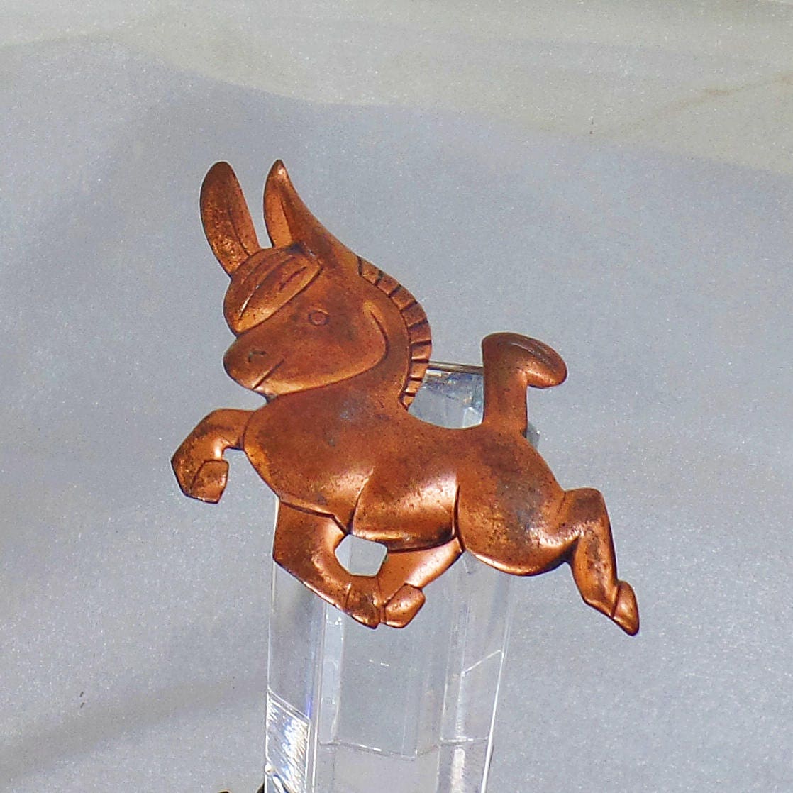 Copper Donkey Brooch. Political Democrat Copper Donkey Pin. Copper ...