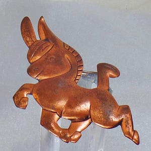 Copper Donkey Brooch. Political Democrat Copper Donkey Pin. Copper ...