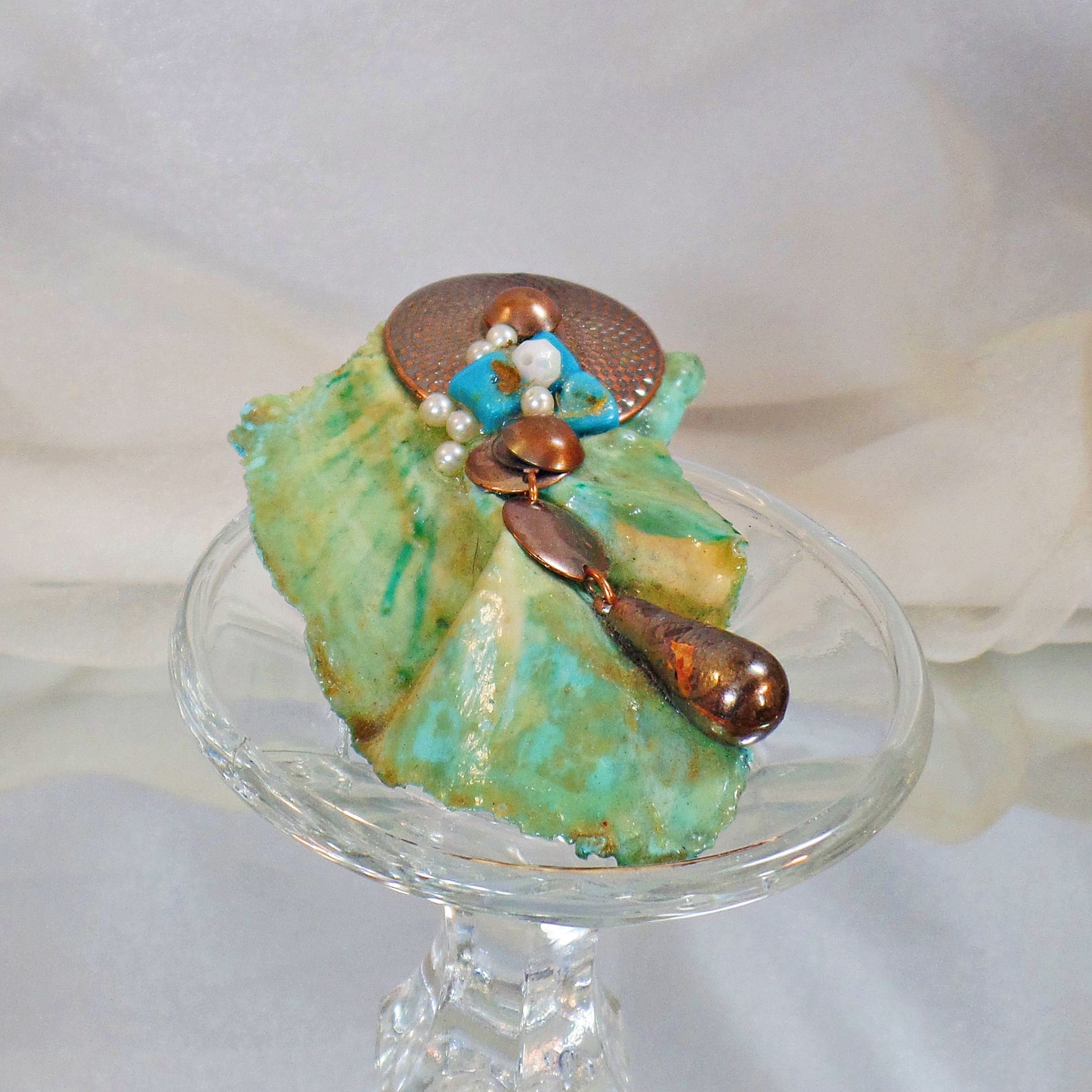 Large Brooch. Handmade Brooch. Abstract Brooch. Turquoise | Etsy