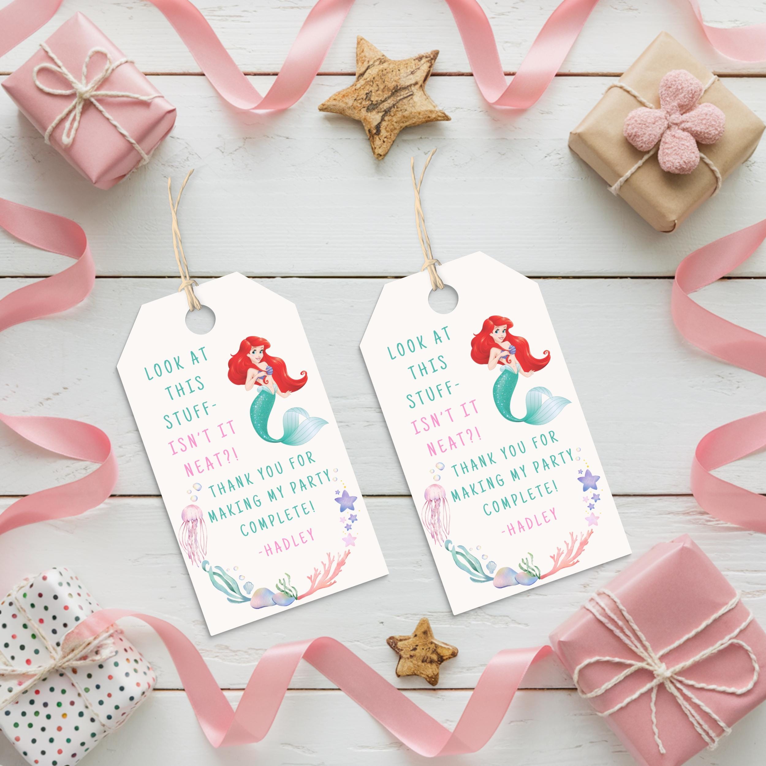 Personalized Ariel Favor Tags, Little Mermaid Birthday (PDF Download ...