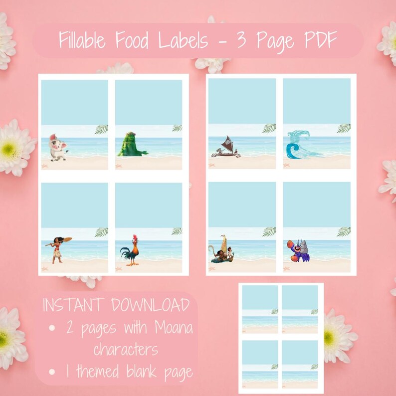 Moana Food Labels, Moana Place Cards, Moana Food Tent, Moana Party ...