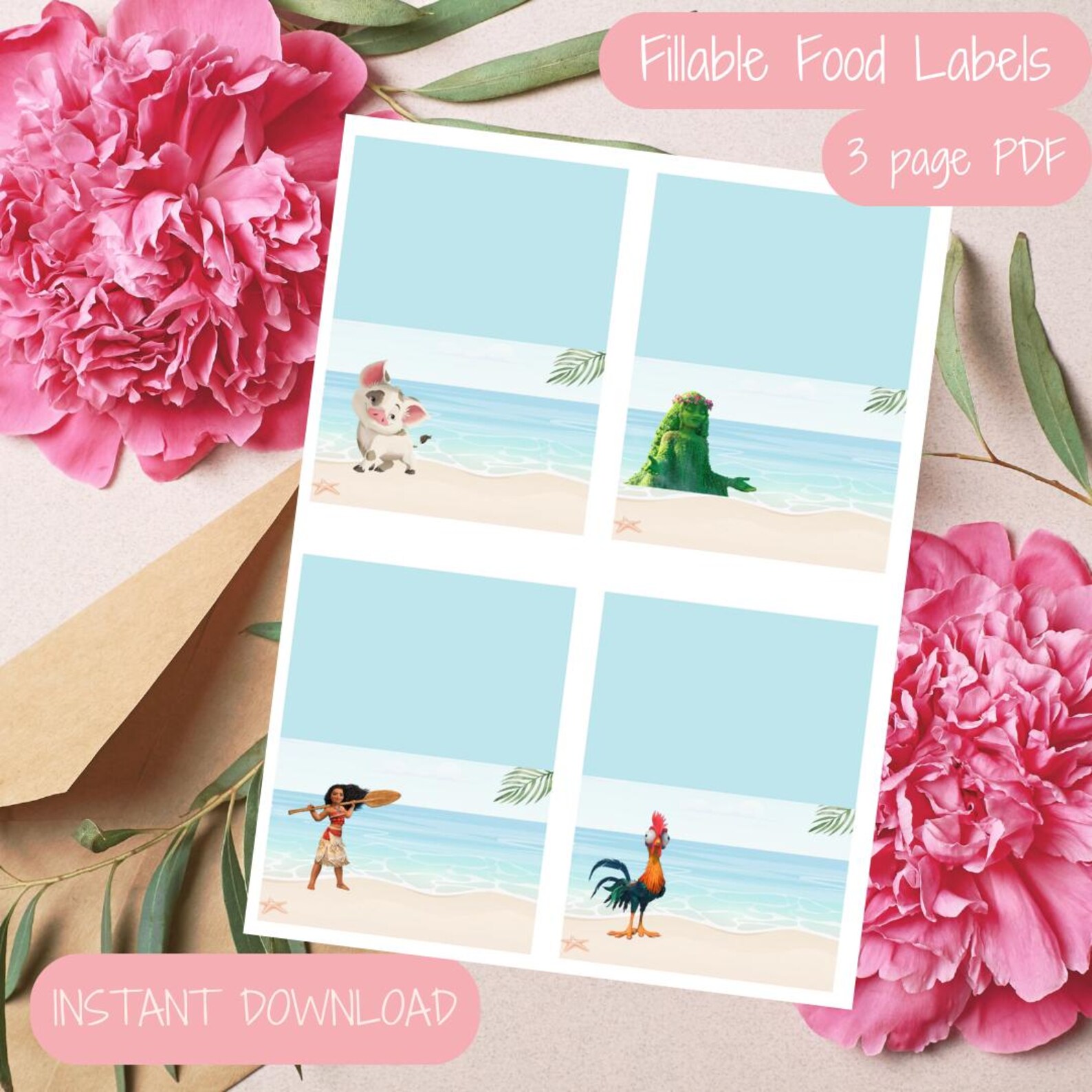 Moana Food Labels, Moana Place Cards, Moana Food Tent, Moana Party ...