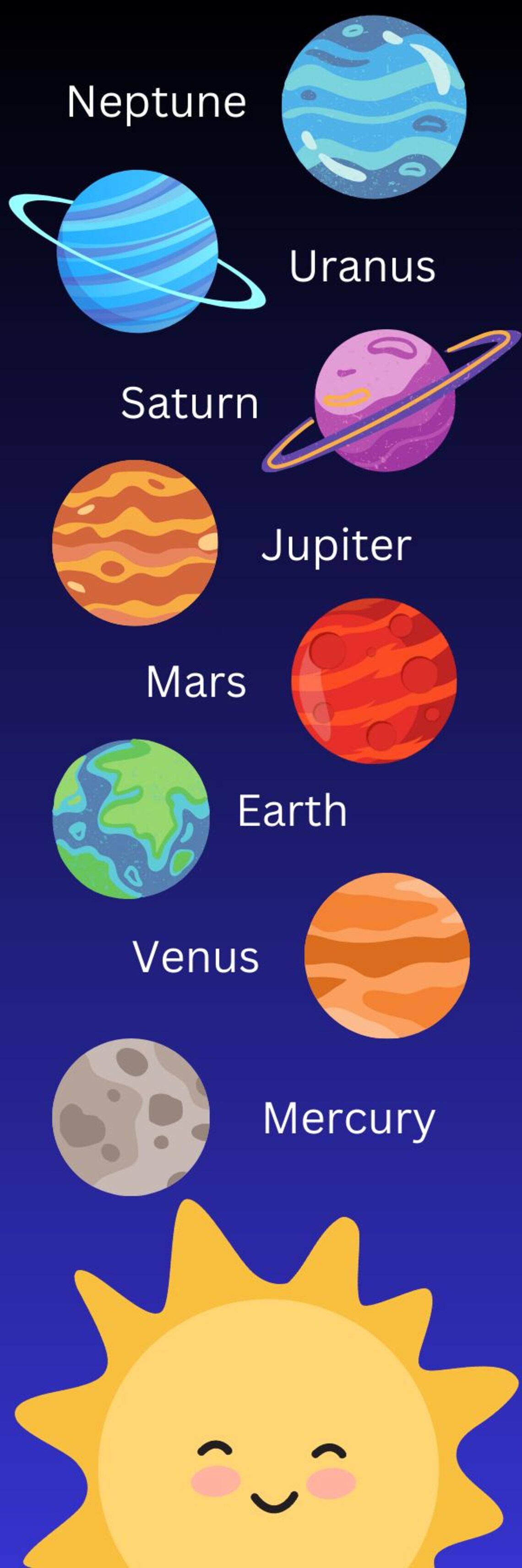Solar System Bookmark - Educational Printable - Etsy