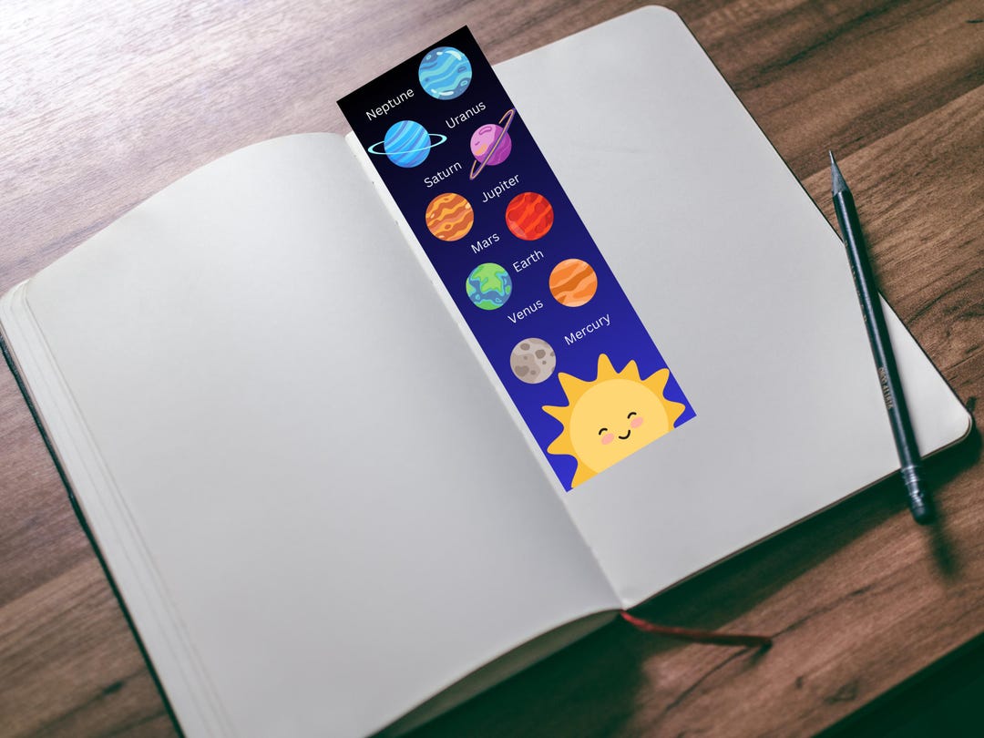 Solar System Bookmark - Educational Printable - Etsy