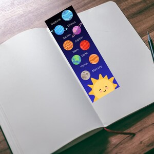 Solar System Bookmark - Educational Printable - Etsy