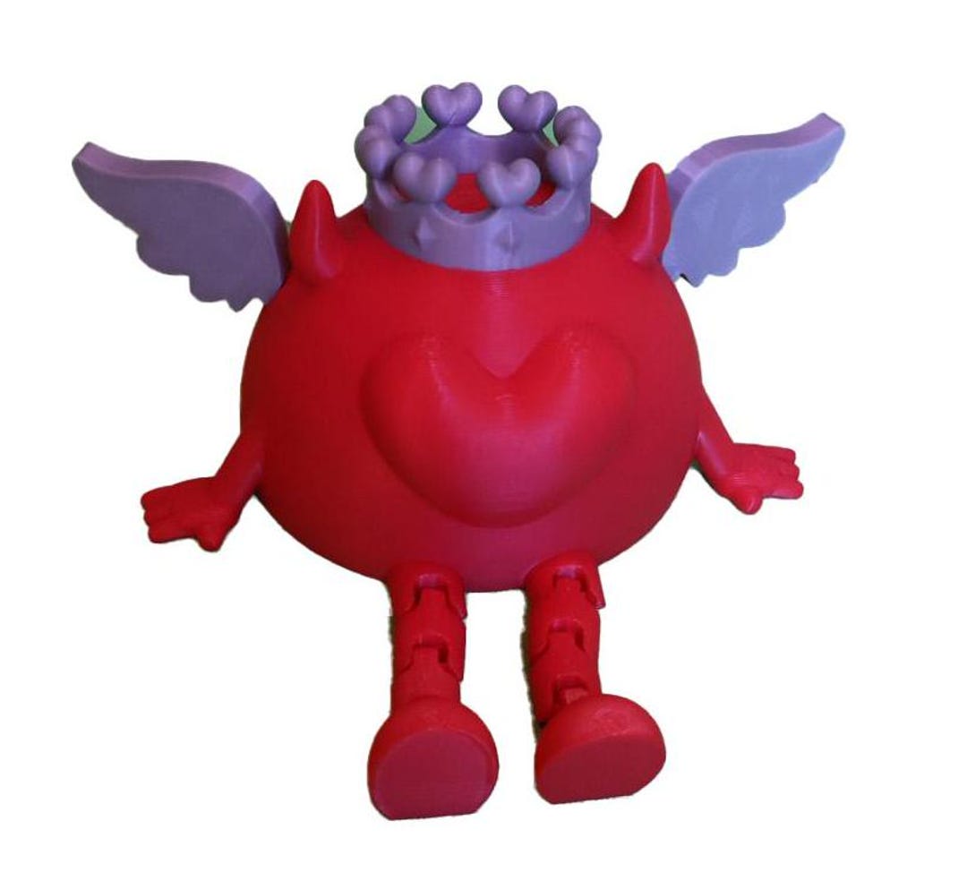 Articulated Heart Figure – Sitting Heart With Horns, Angel Wings ...