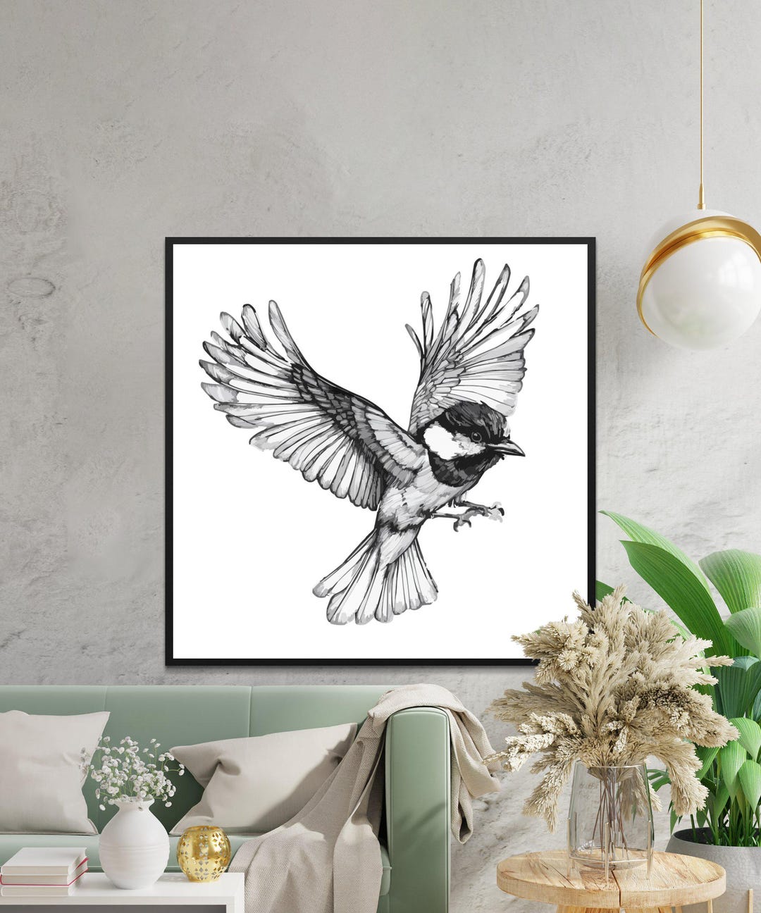 Bird Digital Artwork, Flying Bird Illustration, Wildlife Art Print ...