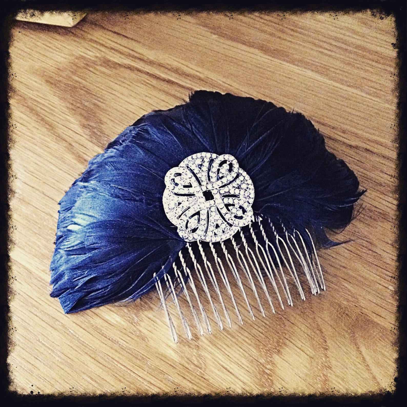 Parisian Style Art Deco Inspired Ivory Feather Comb. Bridal Comb - Etsy