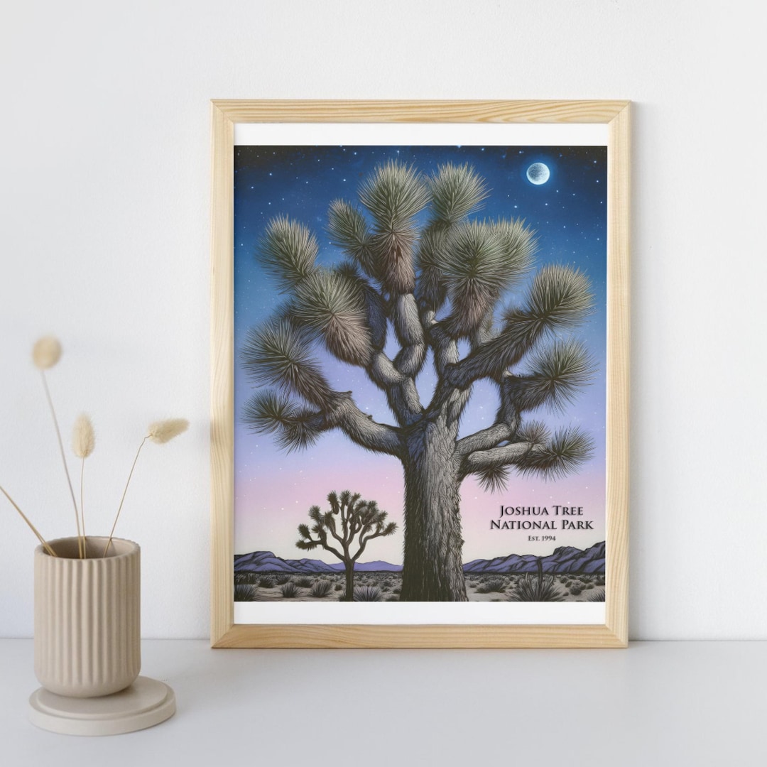 Joshua Tree National Park Poster, Pencil Drawing, California National ...