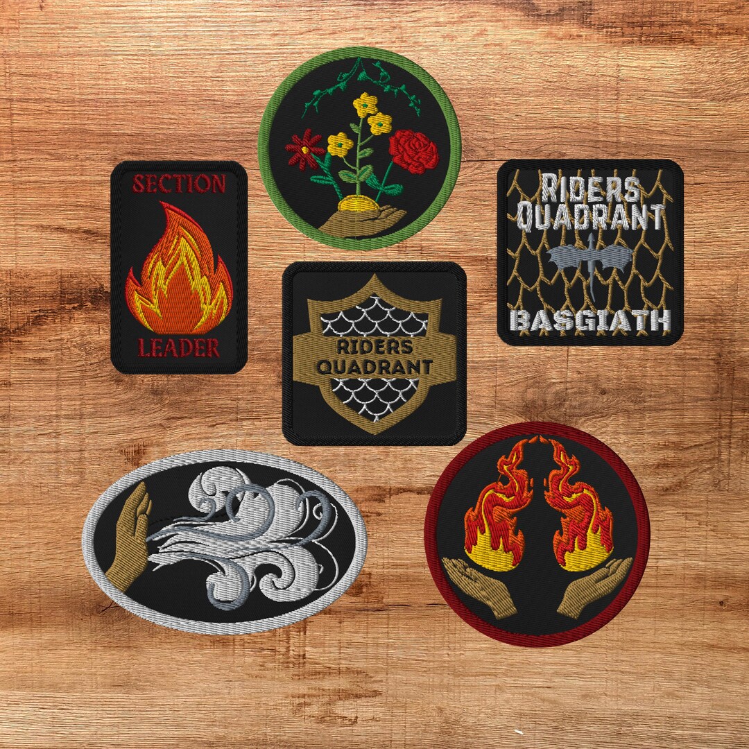 Fourth Wing Riders Quadrant Patch, Basgiath Cosplay, Flame Section ...
