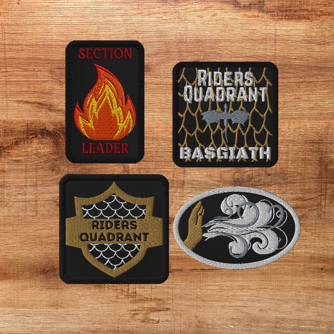 Fourth Wing Riders Quadrant Patch, Basgiath Cosplay, Flame Section ...