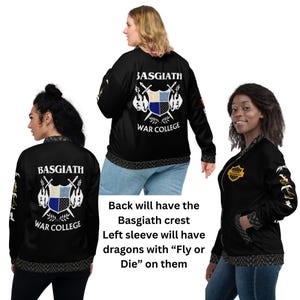 Custom Fourth Wing Flight Jacket, Basgiath Dragon Riders Quadrant ...