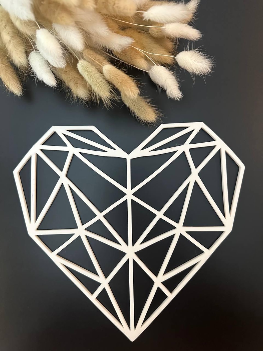 Geometric Heart Wall Art – Modern 3D Printed Heart Gift – Minimalist ...