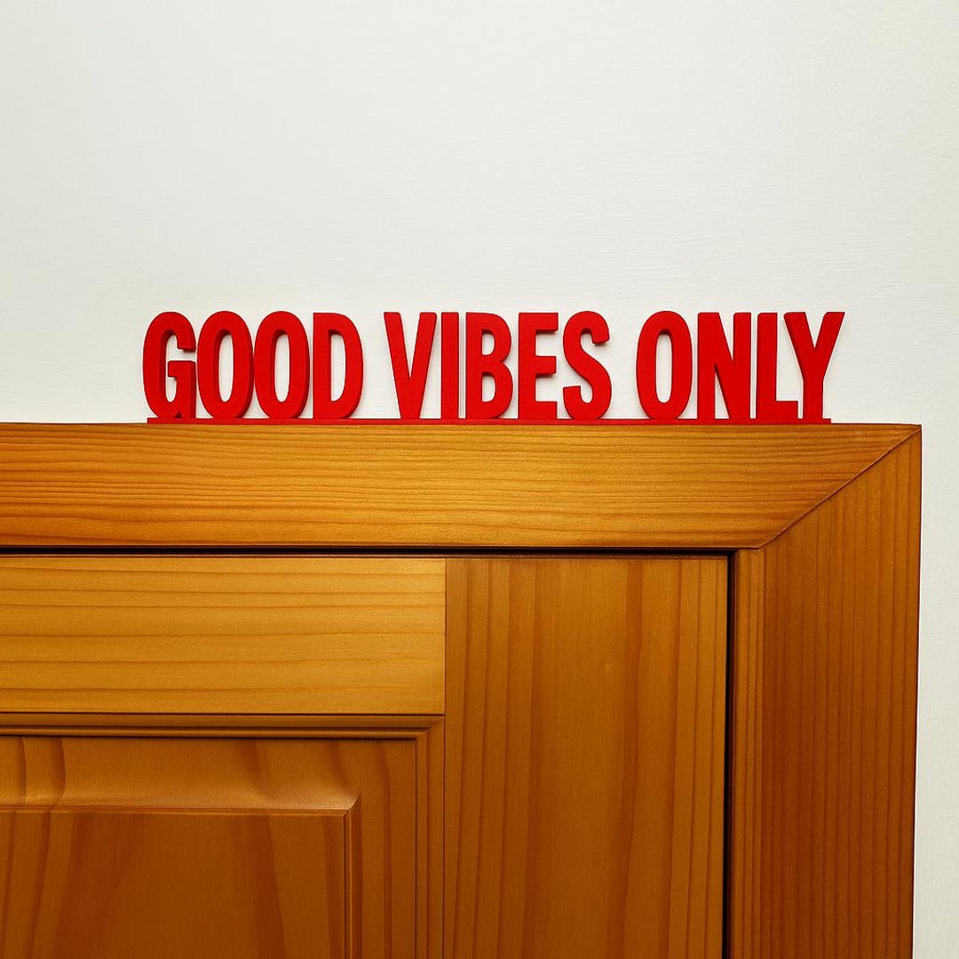 Positive Door Topper – "good Vibes Only" – 3D Printed Wall Sign - Etsy