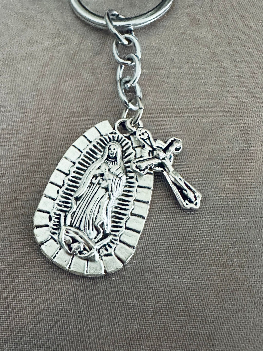 Our Lady of Guadalupe Keychain. Catholic Keychain. Mary and Crucifix ...